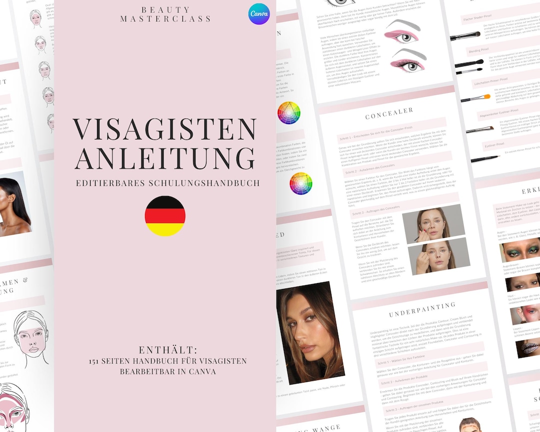 German Makeup Artist Editable Training Manual - Editable Makeup ...
