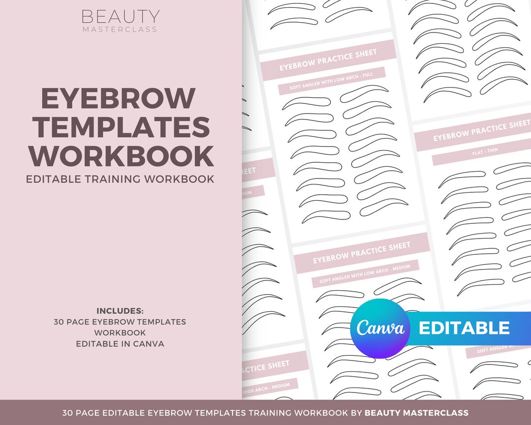 Eyebrow Outline Templates Workbook 27 Eyebrow Shape Outlines ...