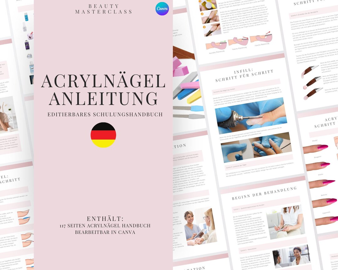 German Acrylic Nails Editable Training Manual - Editable Nail Course ...