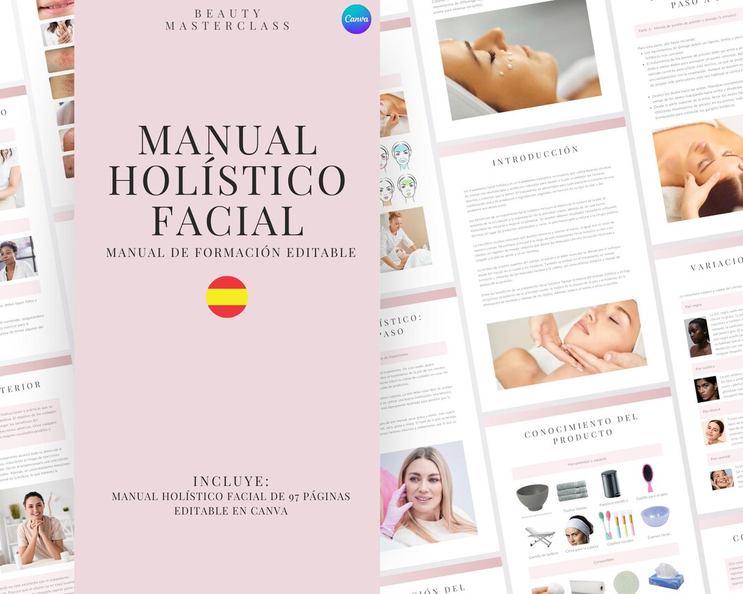Spanish Holistic Facial Training Manual - Editable Facial and Massage ...