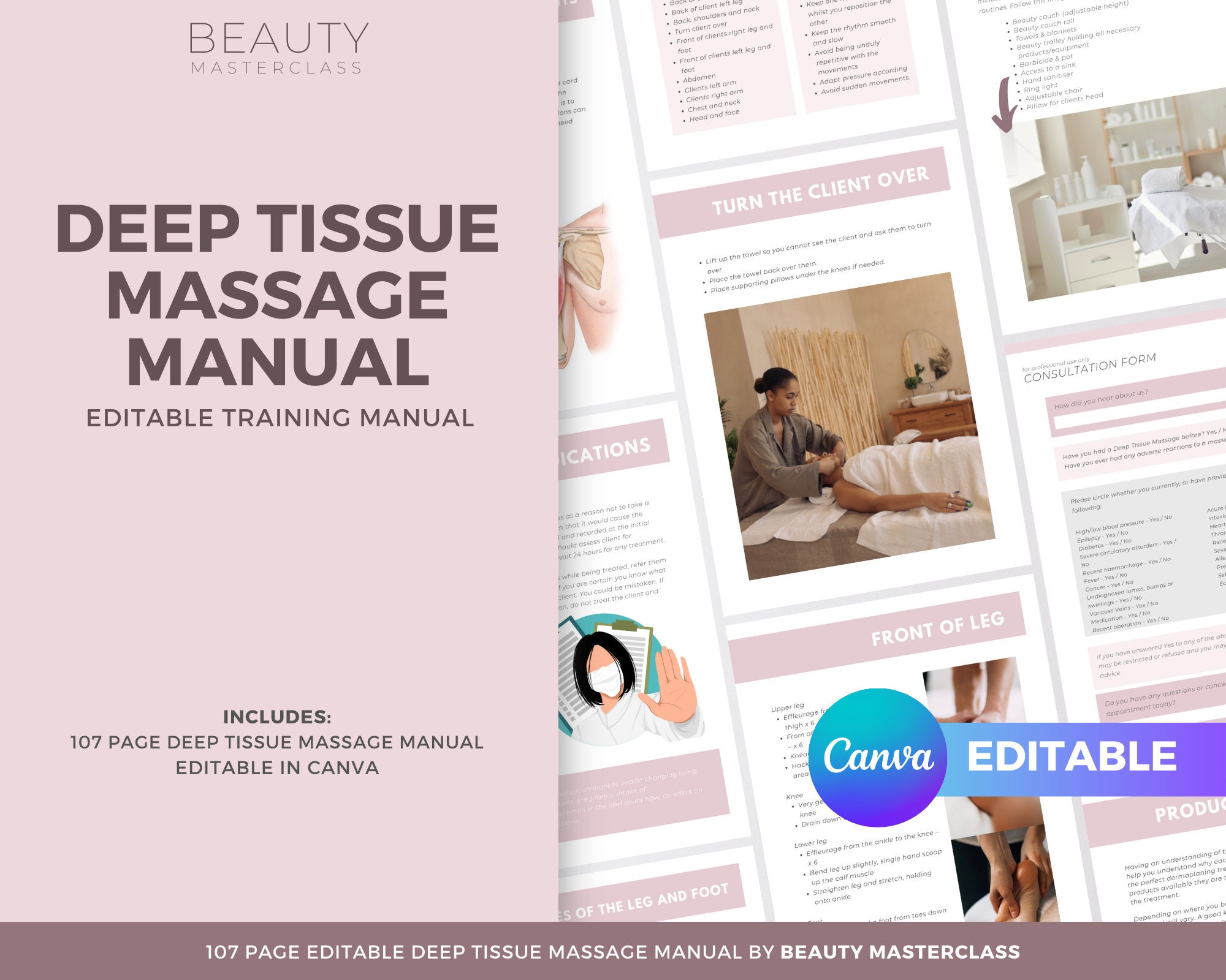 Deep Tissue Massage Training Manual Editable Deep Tissue - Etsy