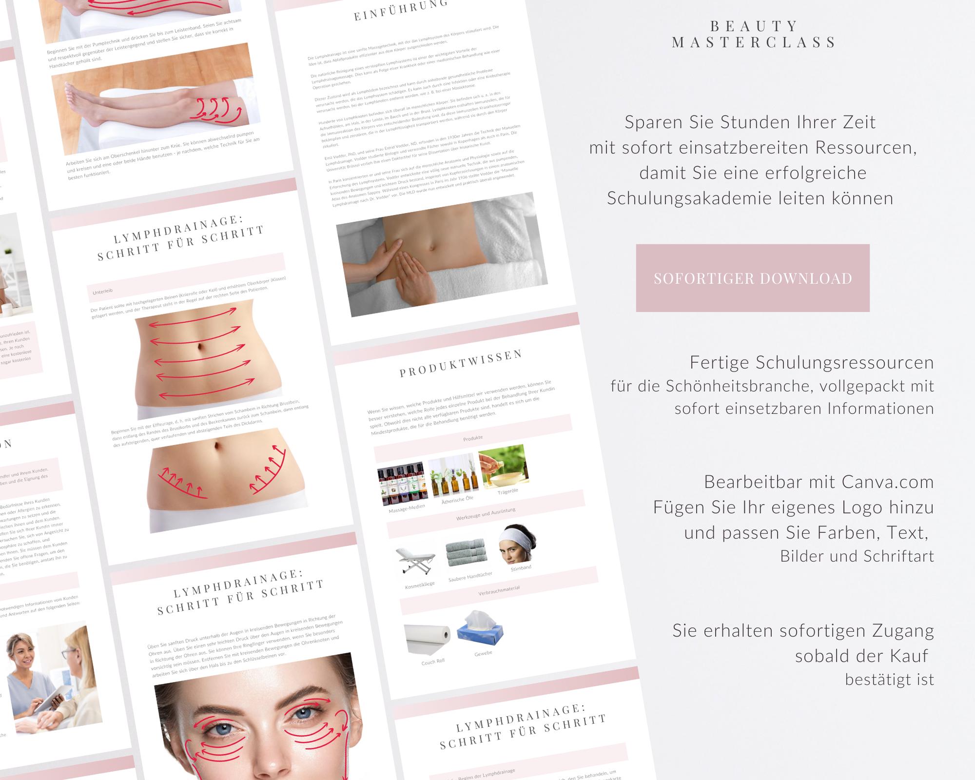German Lymphatic Drainage Training Manual - Editable MLD Lymphatic ...