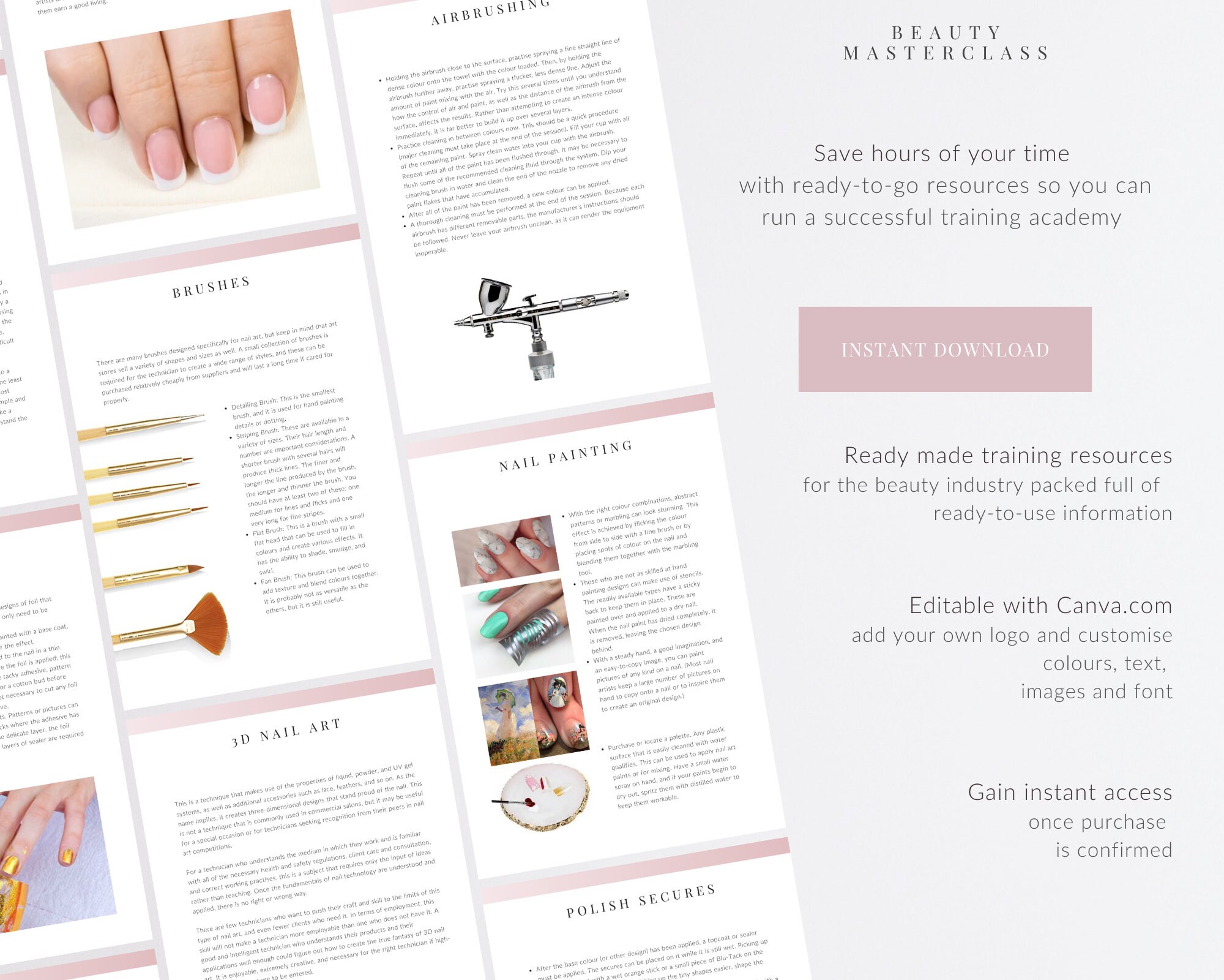 Nail Art Training Manual Editable Nail Art Course for Nail Technicians ...