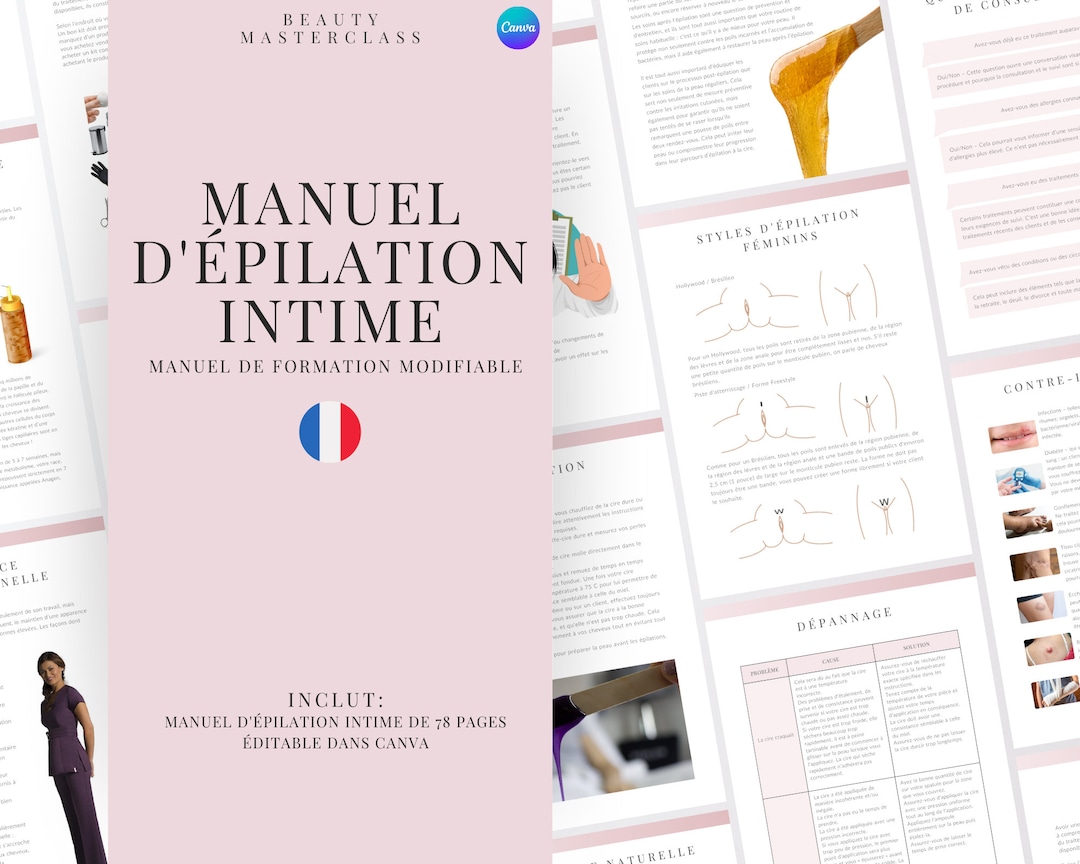 French Intimate Waxing Editable Training Manual, Wax Guide, Wax Academy ...