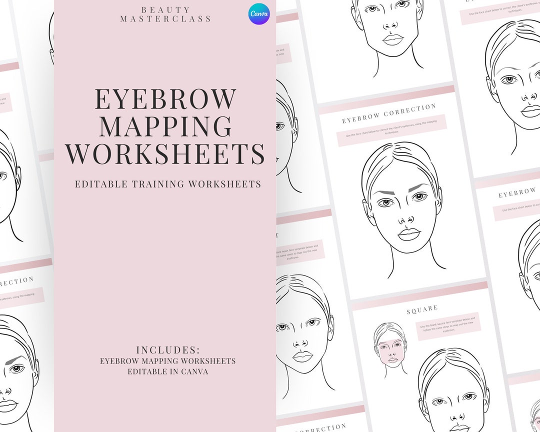 Eyebrow Mapping Worksheets - Face Shapes & Brow Correction | Advanced ...