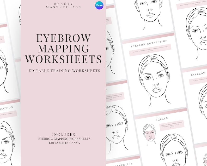 Eyebrow Mapping Worksheets Face Shapes & Brow Correction Advanced Brow ...
