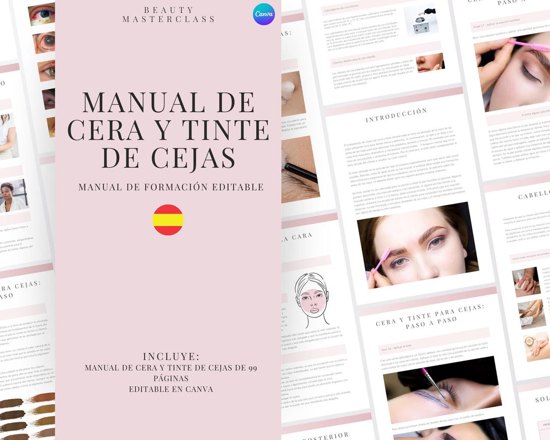 Spanish Eyebrow Wax & Tint Training Manual - Editable Course for Brow ...