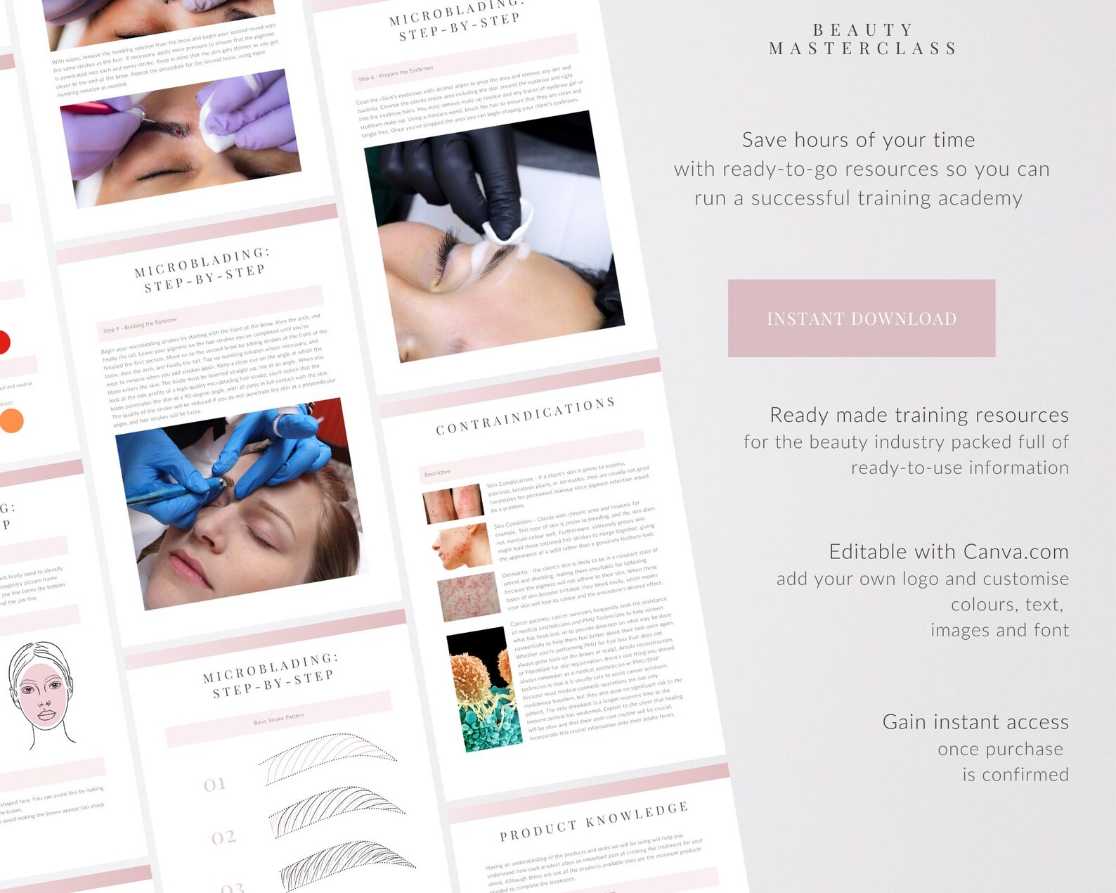 Microblading Training Manual | Editable Guide for Trainers, Students ...