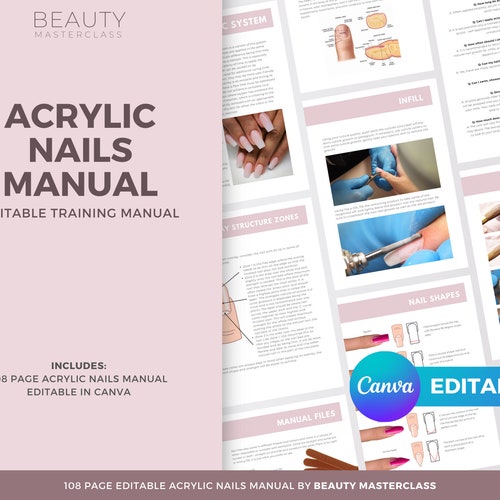 Acrylic Nails Editable Training Manual - Etsy