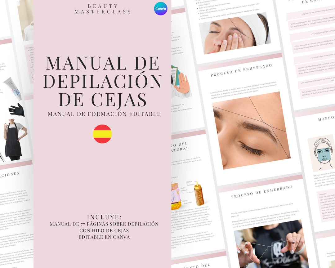 Spanish Eyebrow Threading Training Manual Editable Guide for Trainers ...