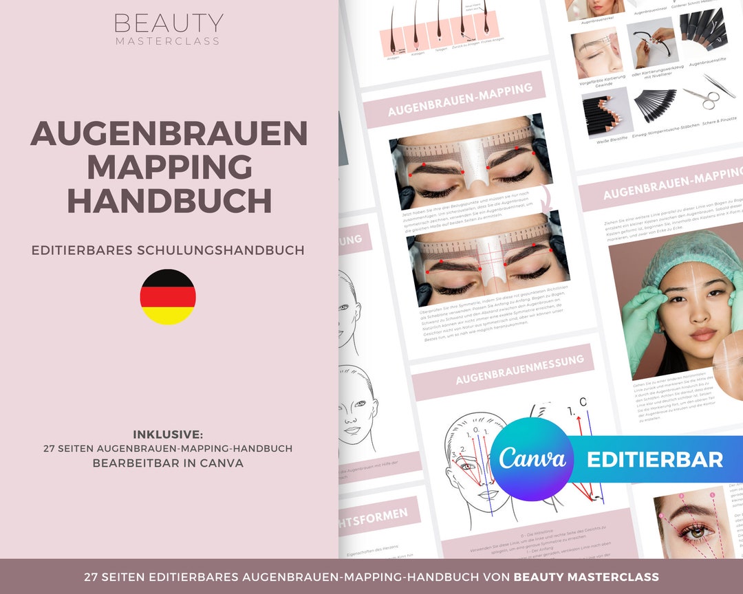 German Brow Mapping Measuring Manual Advanced Eyebrow Measuring ...