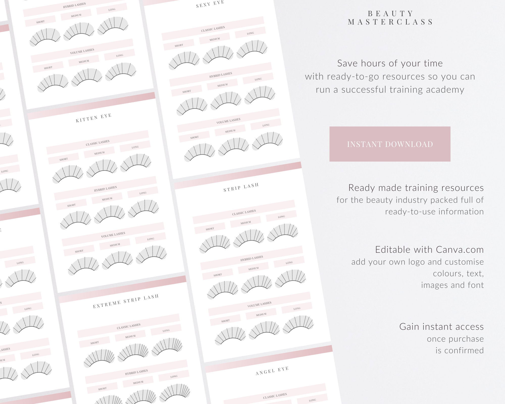 Lash Styling & Mapping Worksheets | Eyelash Extension Training for Lash ...