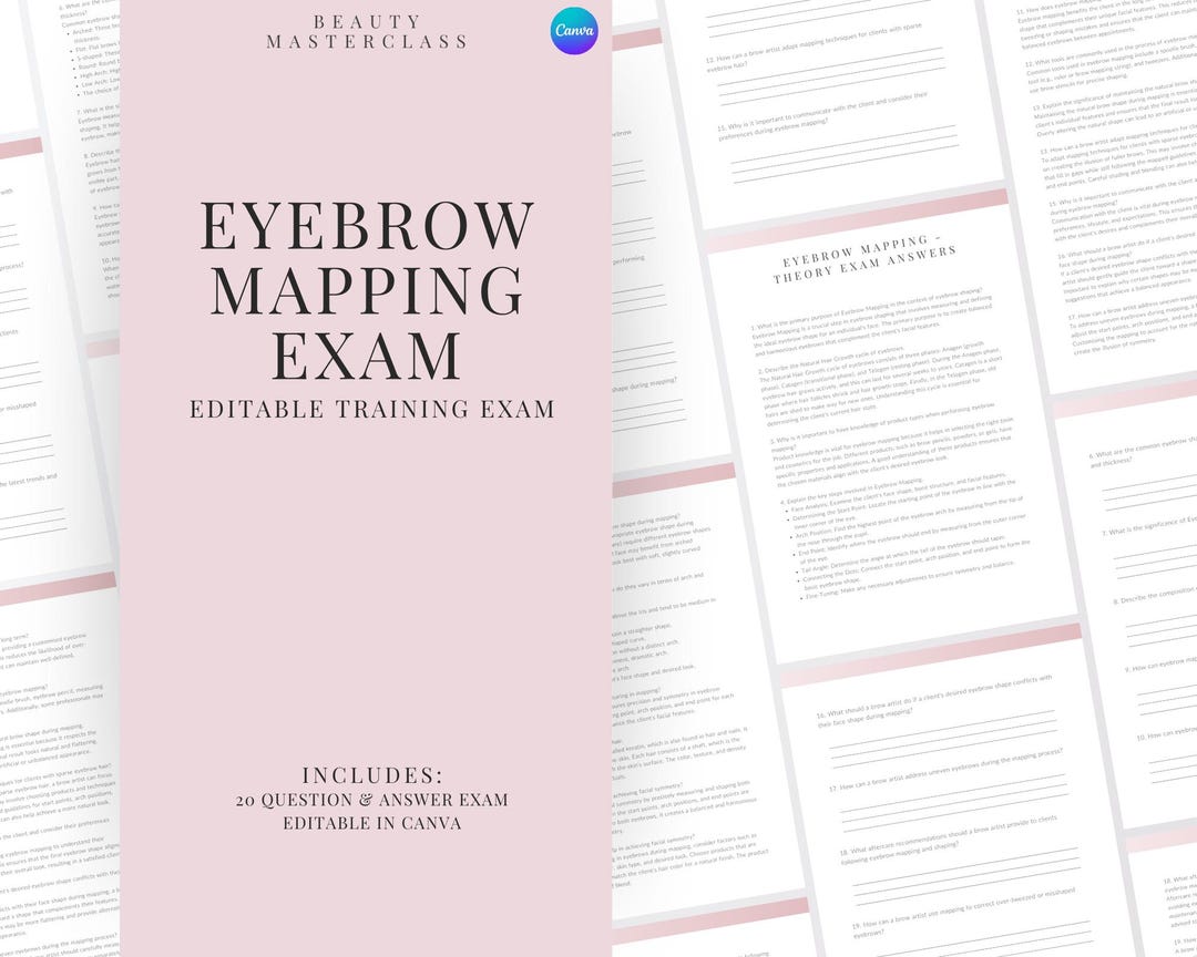 Eyebrow Mapping and Measuring Exam for Certification - 20 Questions and ...