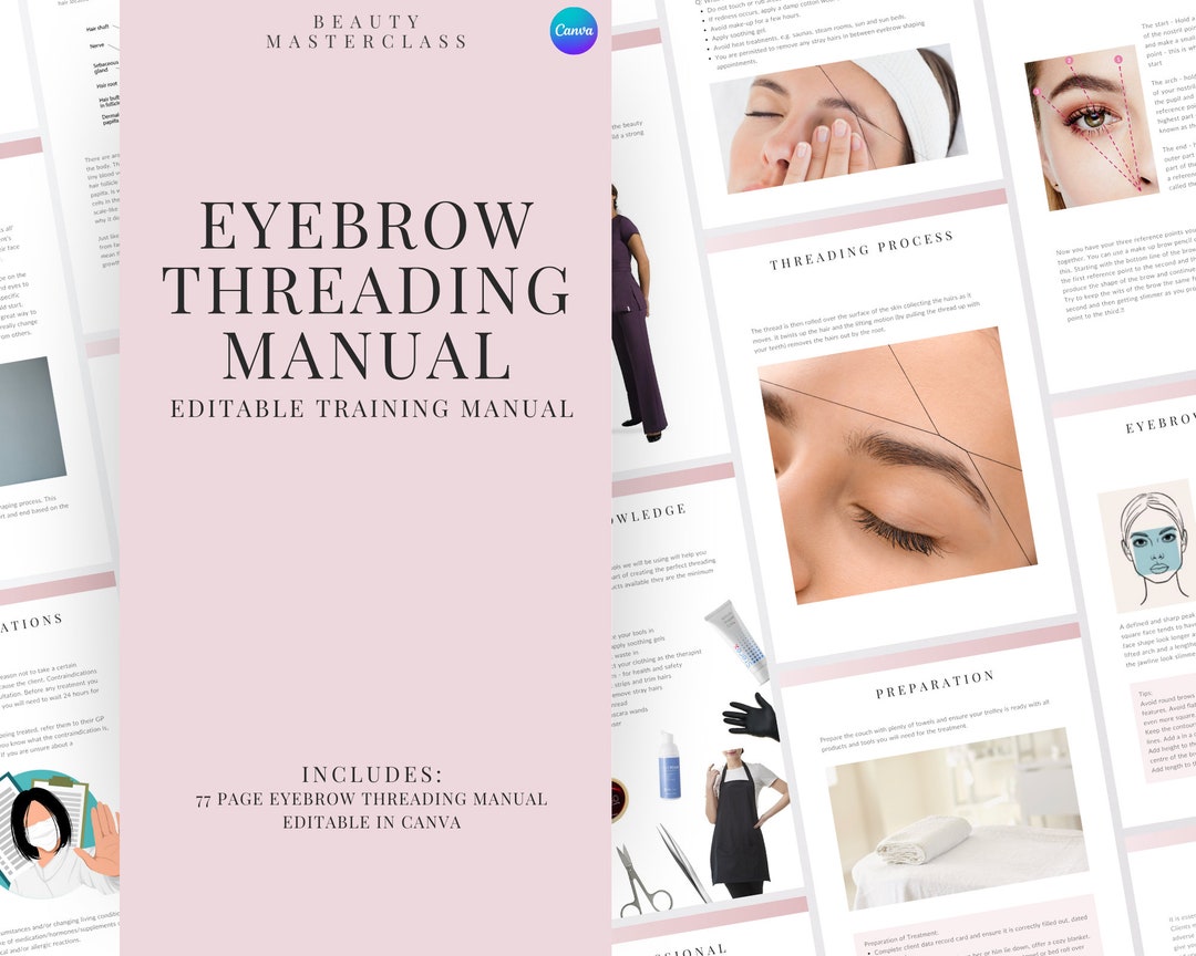 Eyebrow Threading Training Manual Editable Guide for Trainers, Courses ...