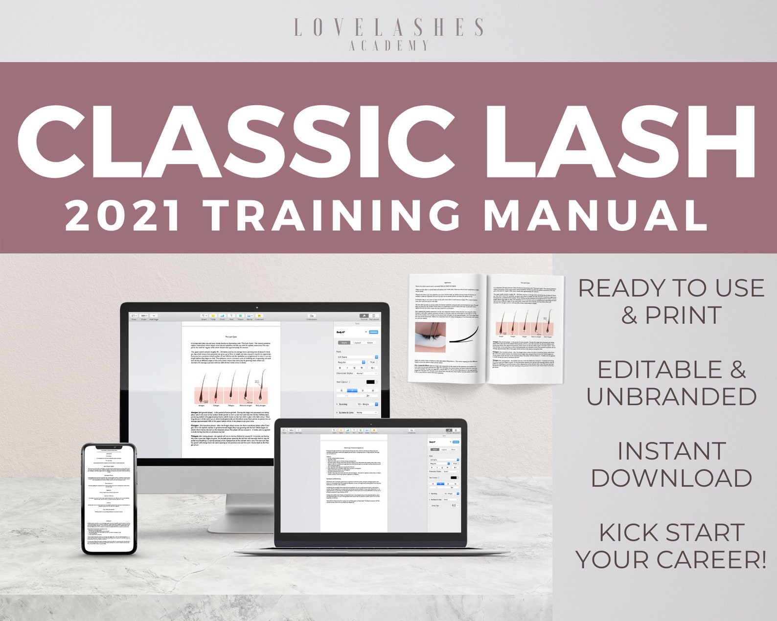 Classic Lash Extension Training Manual Editable Eyelash | Etsy