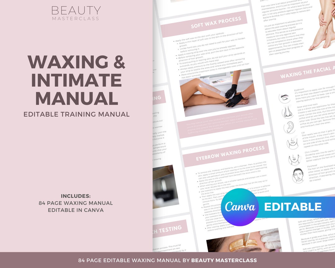 Waxing and Intimate Waxing Training Manual Hard & Soft Wax - Etsy