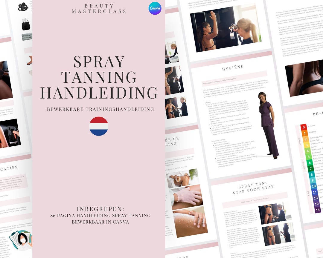Dutch Spray Tan Editable Training Manual | Spray Tanning Edit Canva ...