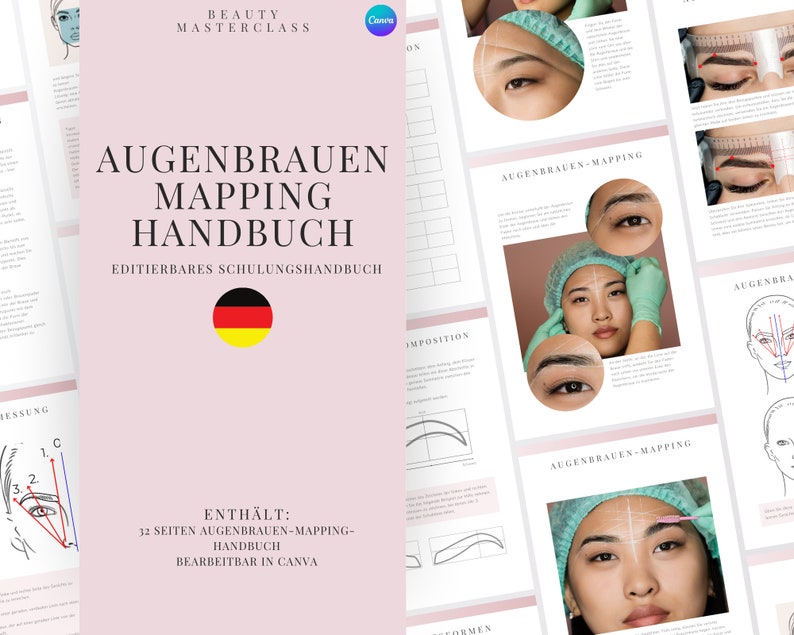 German Brow Mapping Measuring Manual Advanced Eyebrow Measuring ...