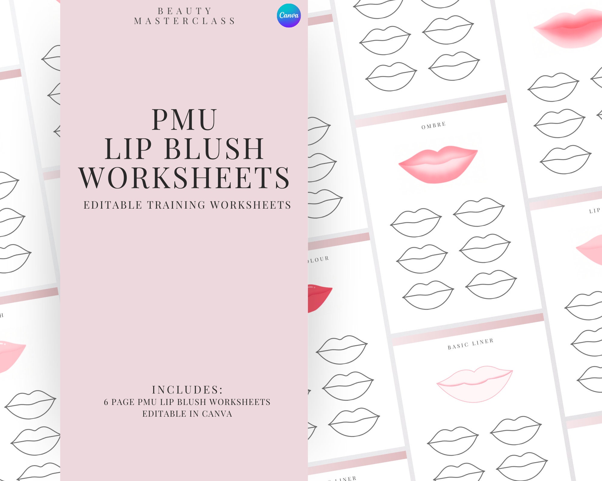 PMU Lip Blush Training Worksheets - | Editable Sheets for Trainers ...