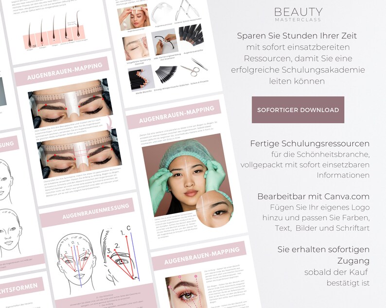 German Brow Mapping Measuring Manual Advanced Eyebrow - Etsy