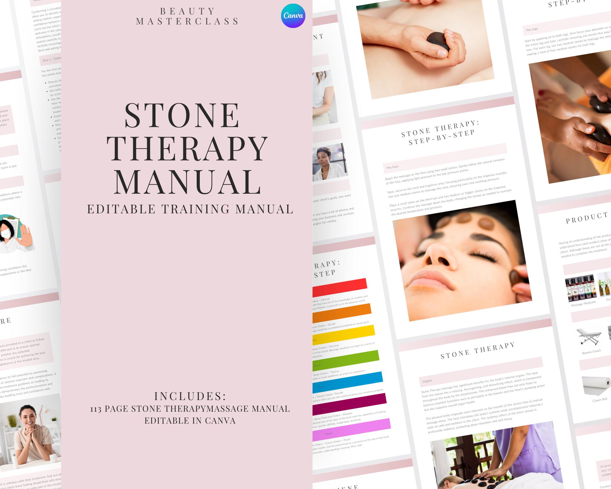 Stone Therapy Massage Training Manual - Editable Hot Stone Massage ...