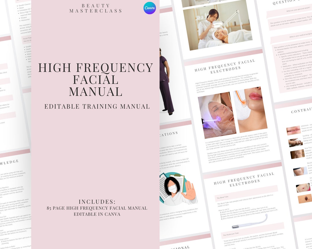 High Frequency Facial Training Manual Editable Advanced High Frequency HF Facial Course for ...