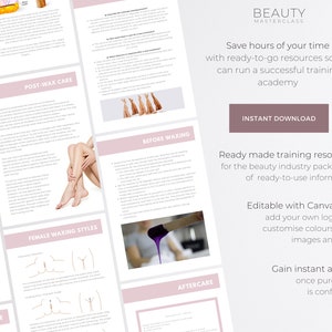 Intimate Waxing Editable Training Manual Wax Guide Wax - Etsy