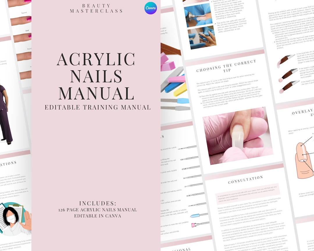 Acrylic Nails Editable Training Manual Editable Nail Course for Nail ...