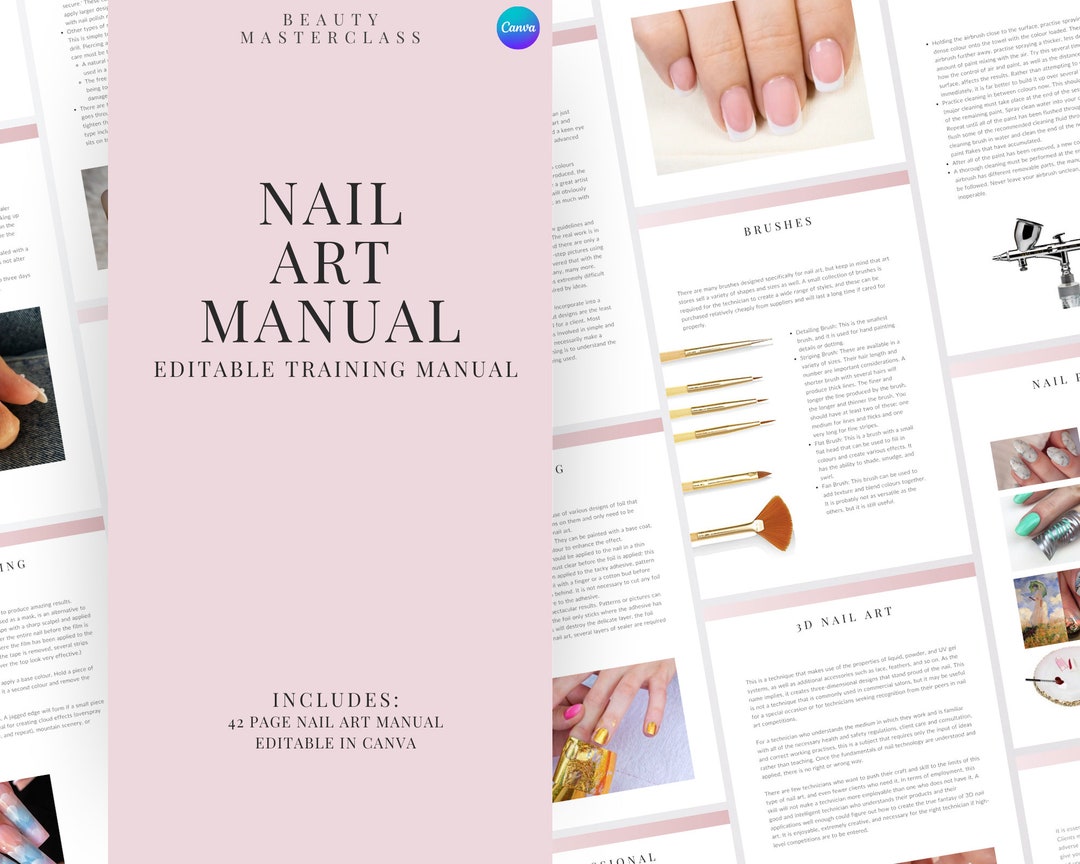 Nail Art Training Manual Editable Nail Art Course for Nail Technicians ...