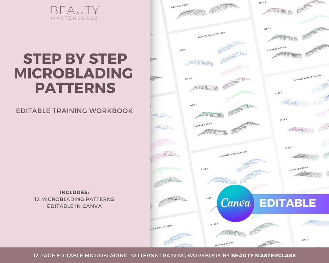 12 Microblading Patterns Step By Step Microblading Stroke Pattern