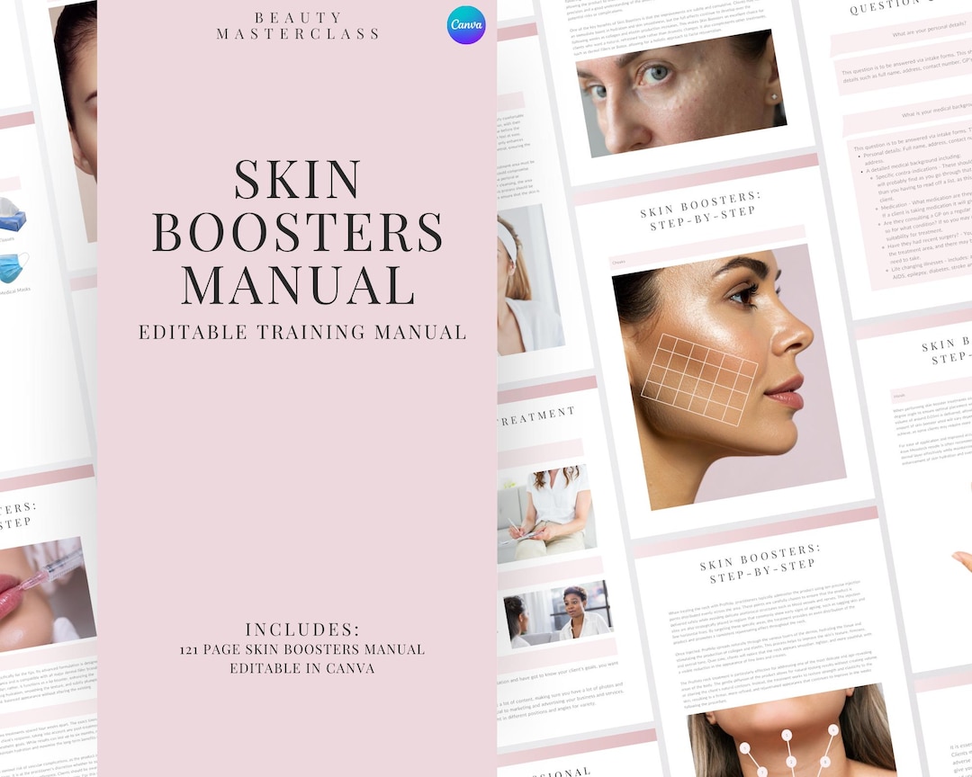 Skin Boosters Editable Training Manual | Canva Aesthetics Injection ...