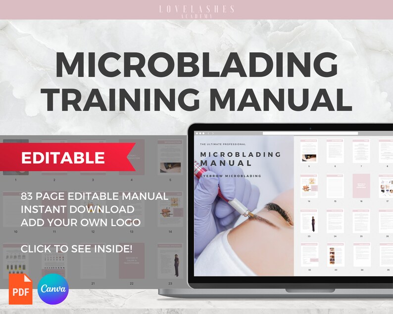 Microblading Training Manual Editable Guide for Trainers | Etsy UK