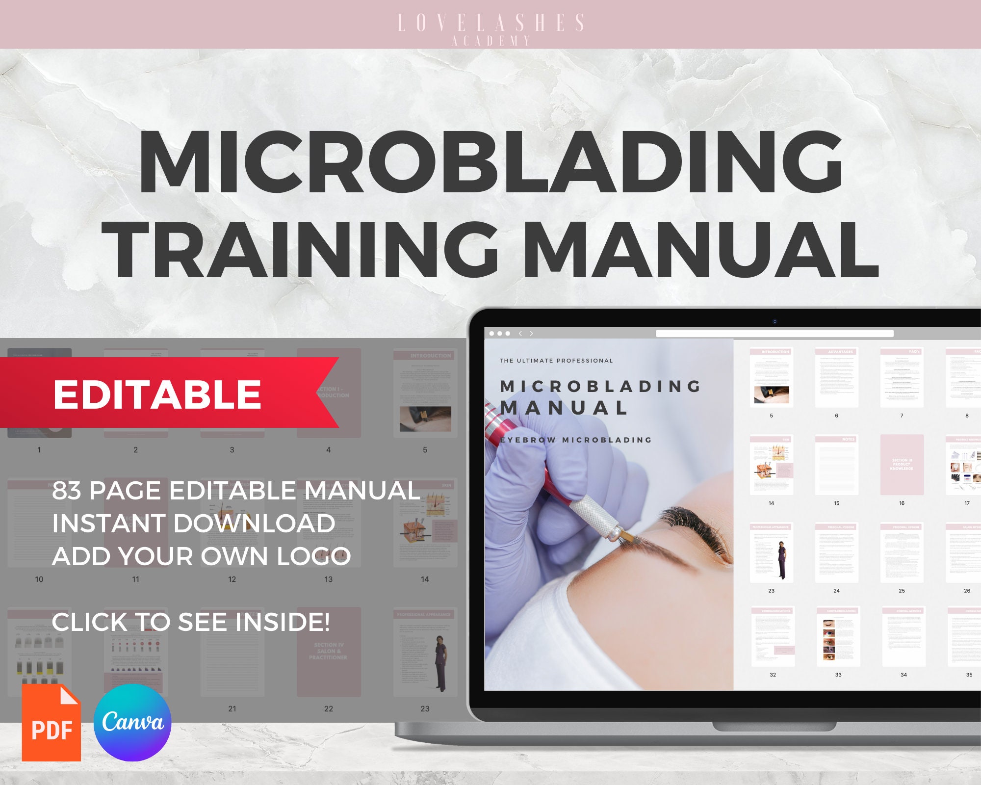 Microblading Training Manual Editable Guide for Trainers | Etsy UK