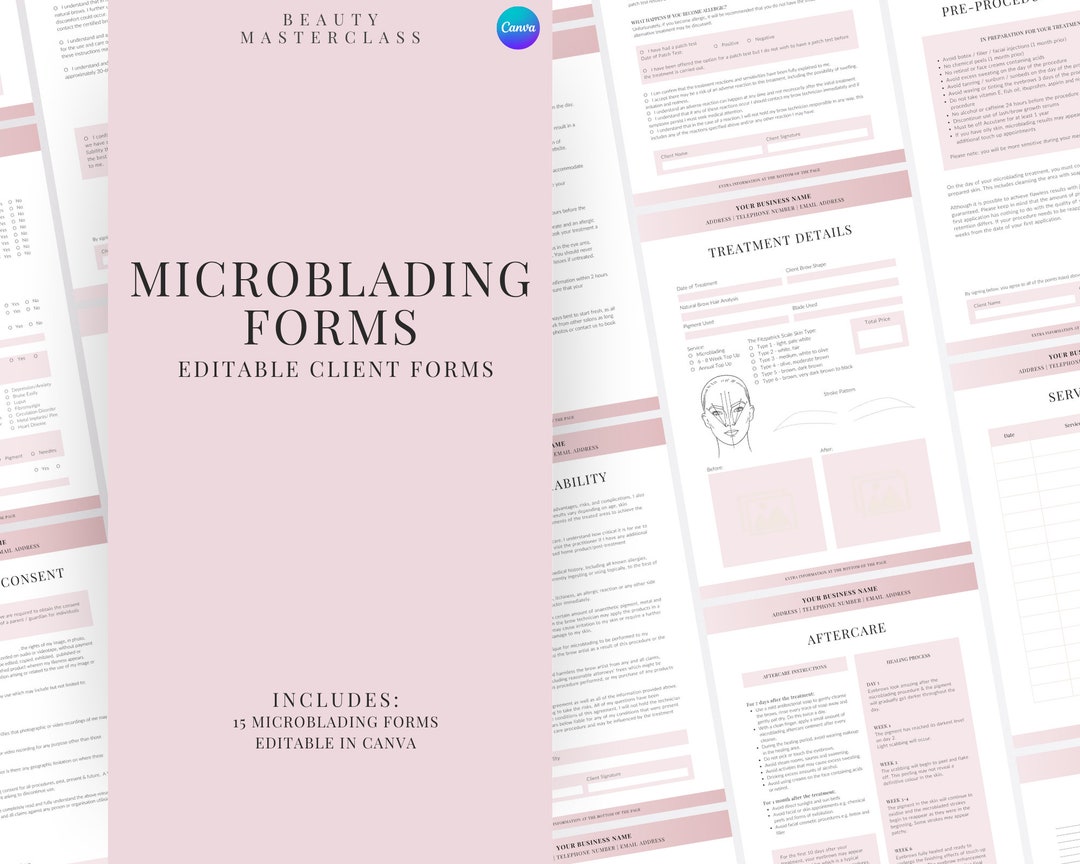 Microblading Forms | Aftercare, Waiver, Medical History & More ...