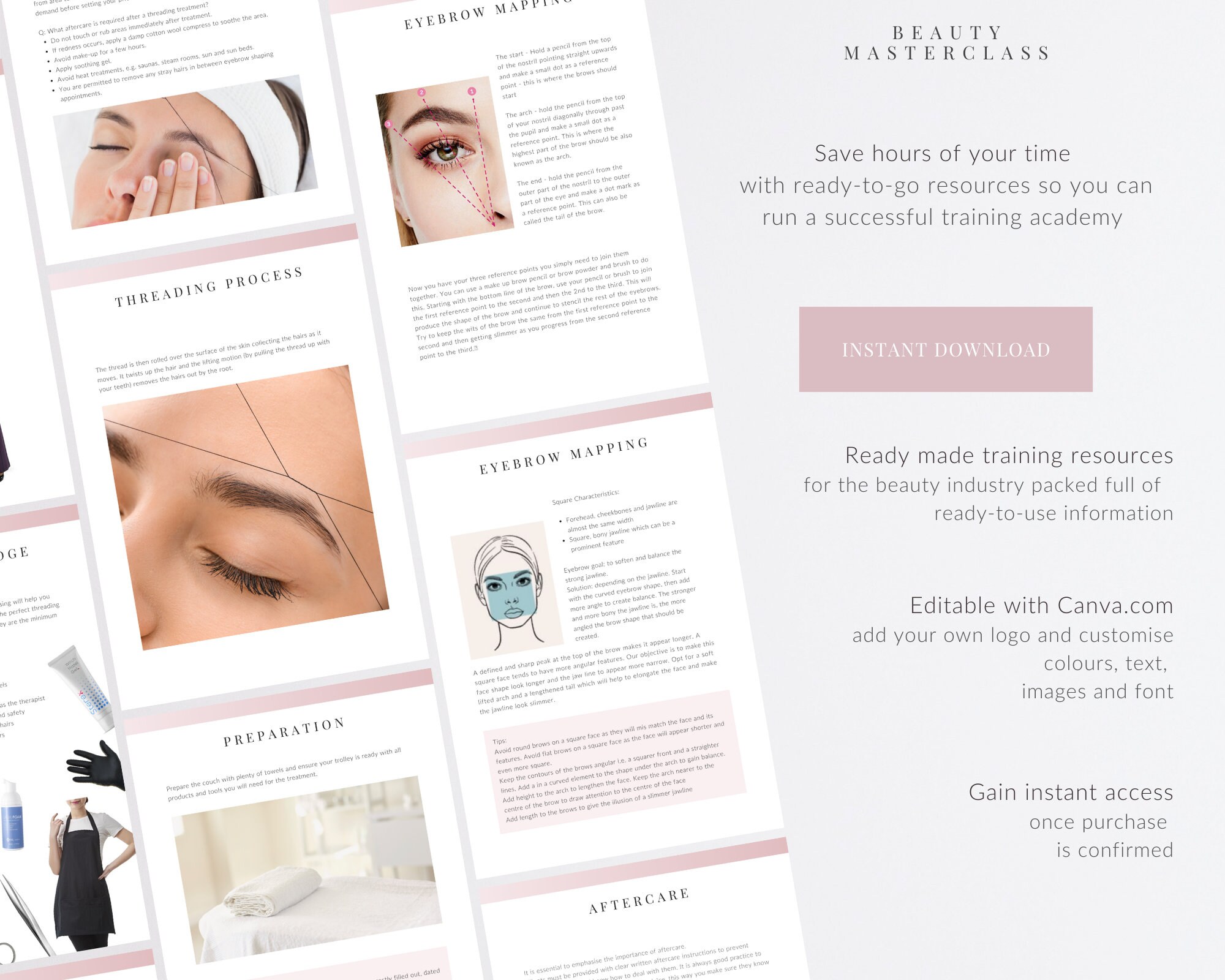 Eyebrow Threading Training Manual Editable Guide for Trainers, Courses ...