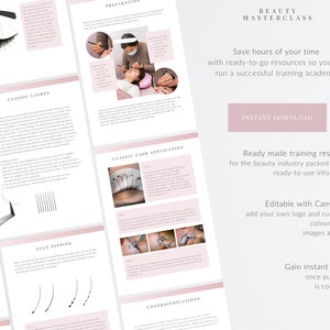 Classic Lash Extension Training Manual Editable Eyelash Guide for ...