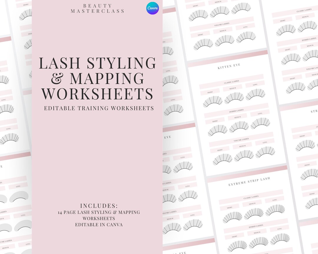 Lash Styling & Mapping Worksheets | Eyelash Extension Training for Lash ...