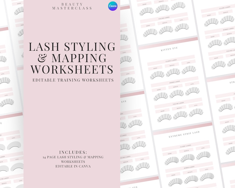 Lash Styling & Mapping Worksheets | Eyelash Extension Training for Lash ...