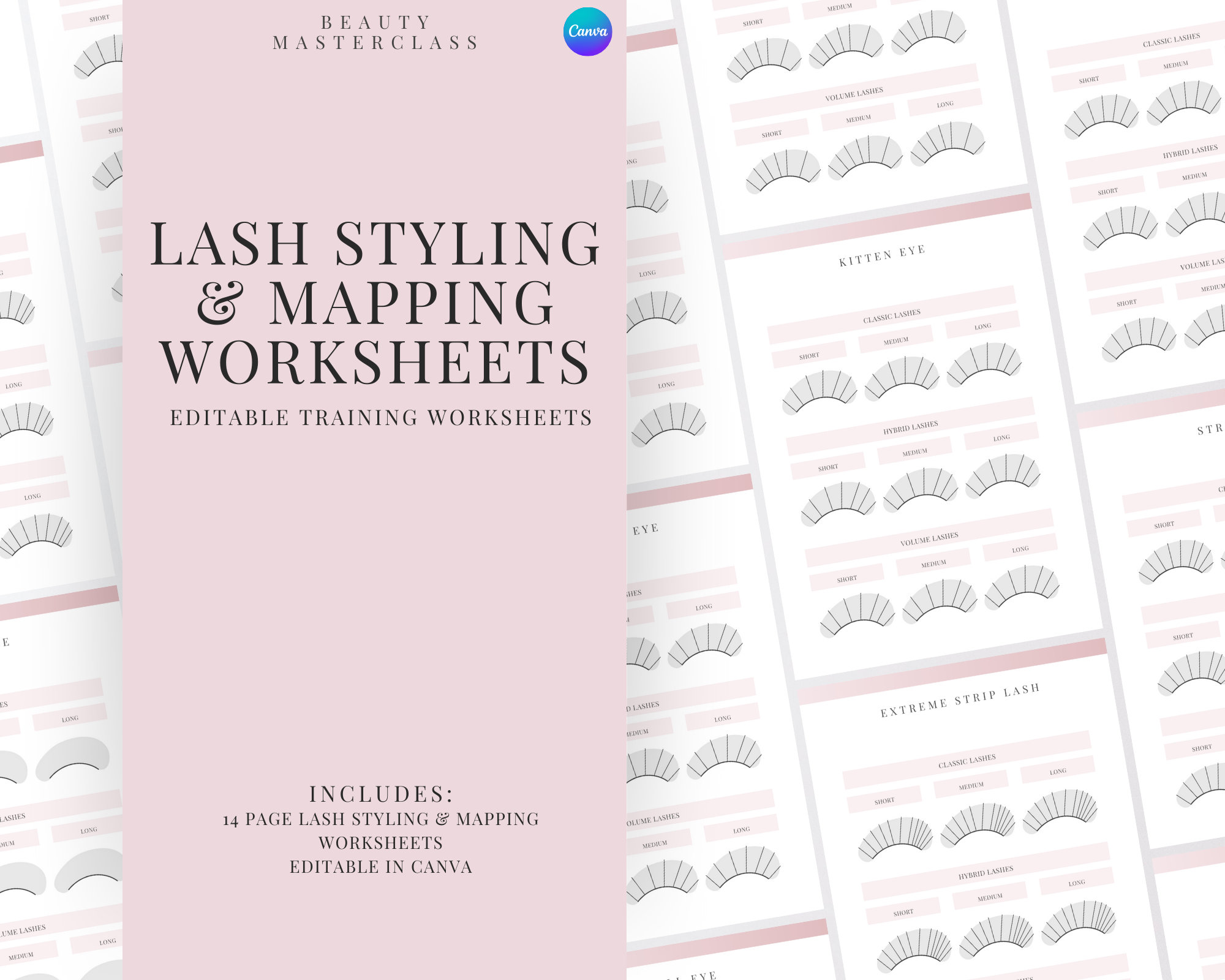 Lash Styling & Mapping Worksheets | Eyelash Extension Training for Lash ...