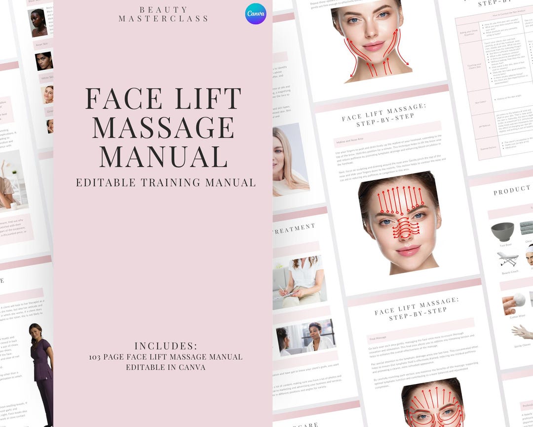 Face Lift Massage Training Manual - Editable Facial and Lifting Massage ...