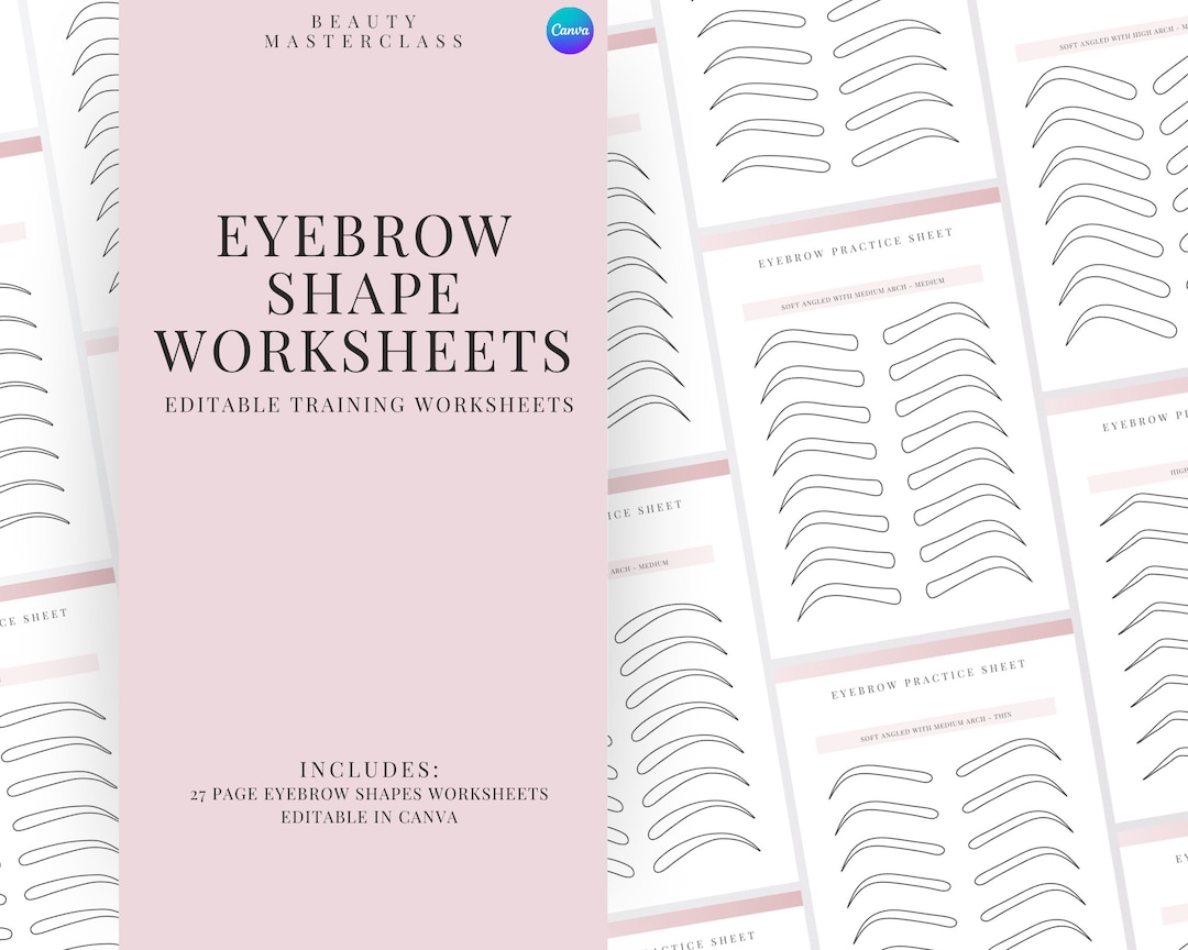 Eyebrow Outline Templates Workbook | 27 Eyebrow Shape Outlines ...
