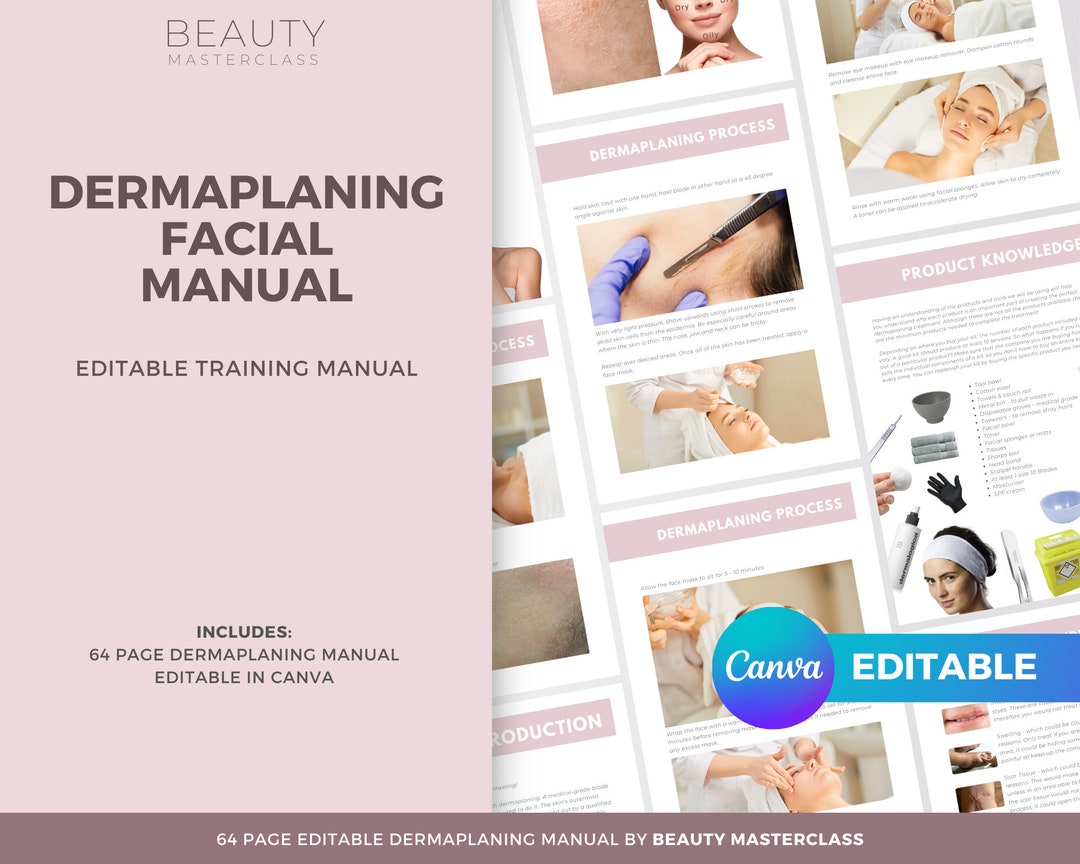 Dermaplaning Training Manual Editable Dermaplaning Advanced - Etsy