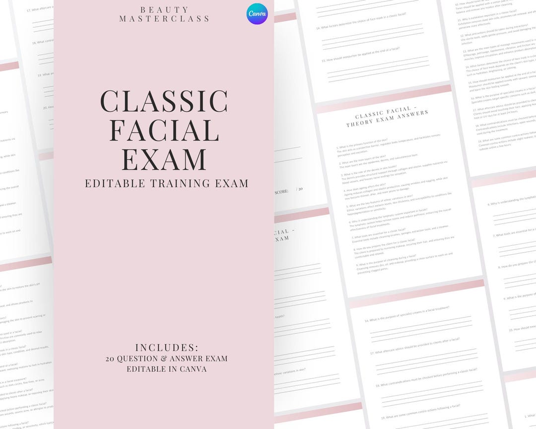 Classic Facial Exam for Certification - 20 Questions and Answers ...