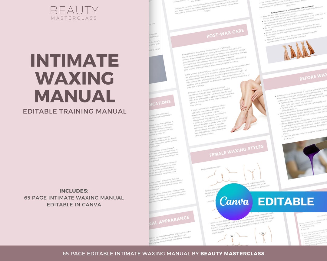 Intimate Waxing Editable Training Manual Wax Guide Wax - Etsy