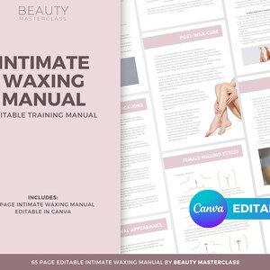 Intimate Waxing Editable Training Manual Wax Guide Wax - Etsy