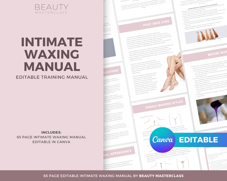 Intimate Waxing Editable Training Manual Wax Guide Wax - Etsy
