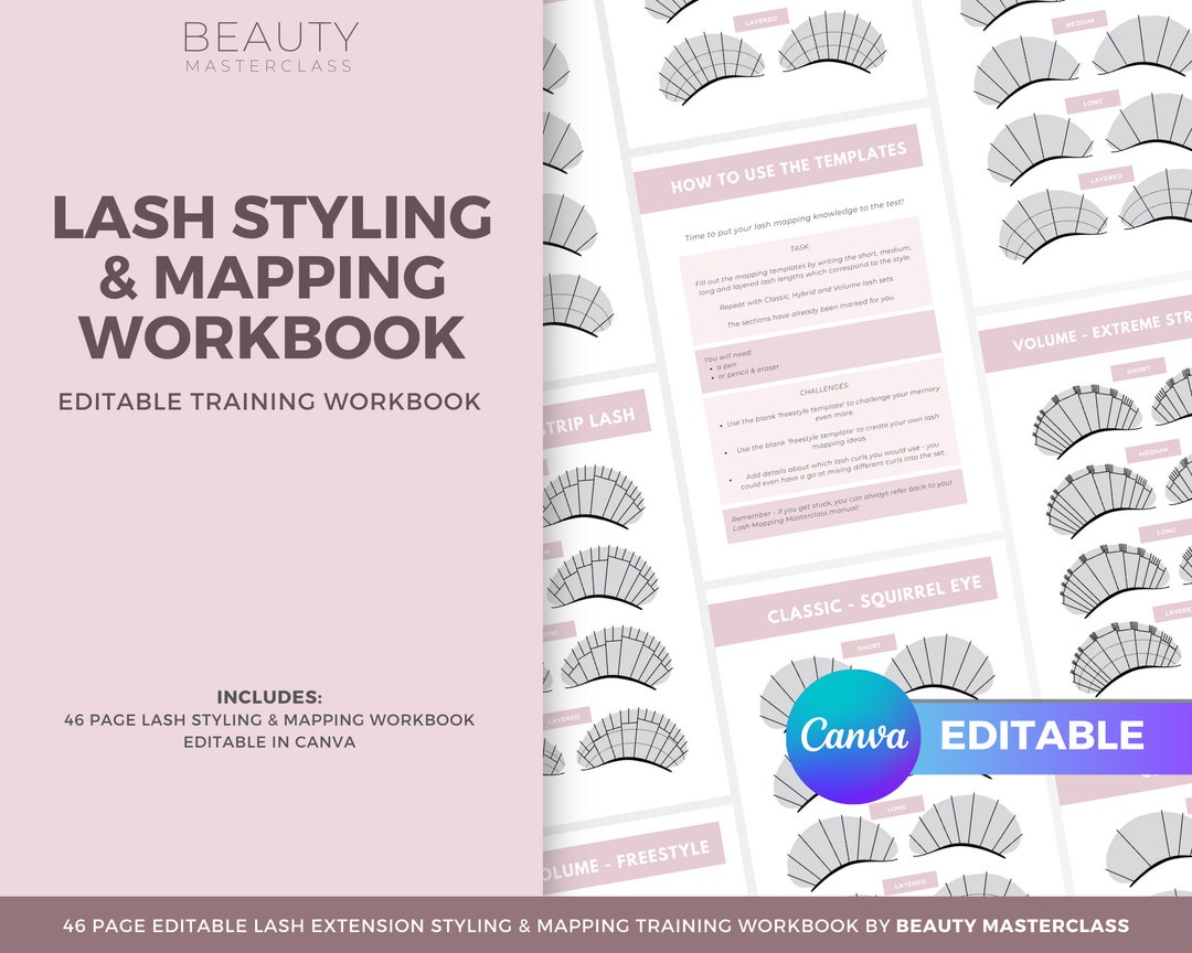 Lash Styling & Mapping Workbook Eyelash Extension Training for Lash ...