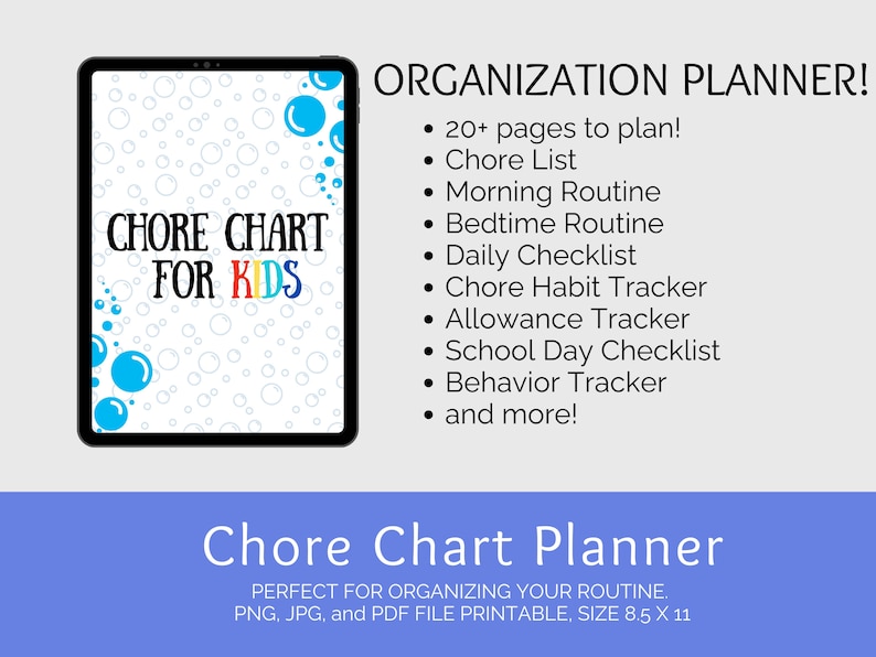 20+ Page Bundle Chore Chart | Kids Chore Chart | Chore Chart Printable ...