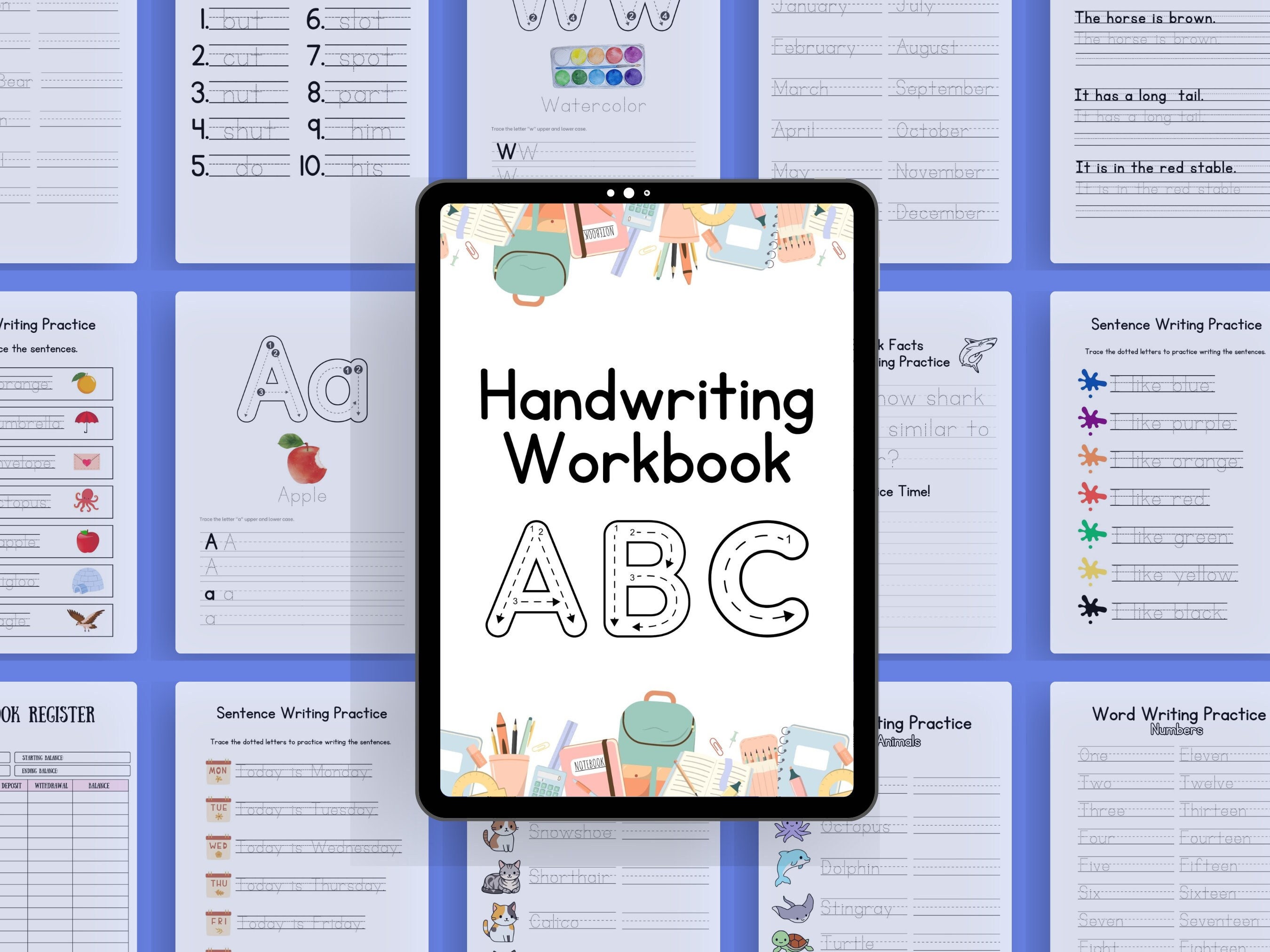 80+ Page Bundle Handwriting Workbook | Alphabet Trace and Write ...