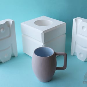 Handleless Cup Plaster Mold 2 Handles Molds for Slip Casting, Casting Mold, Ceramic Mold DC011 ...